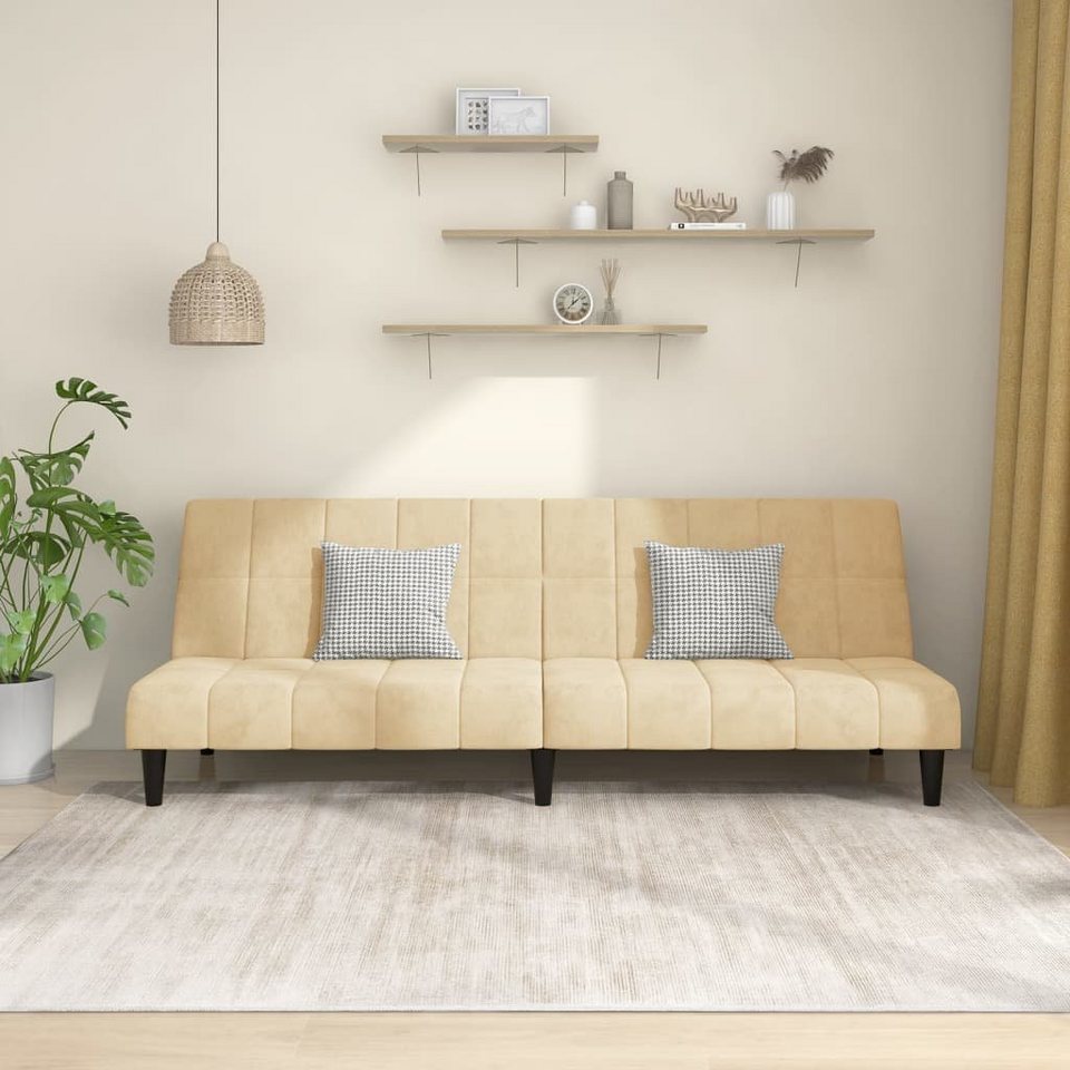 Vidaxl Sofa Schlafsofa 2 Sitzer Creme Samt Otto