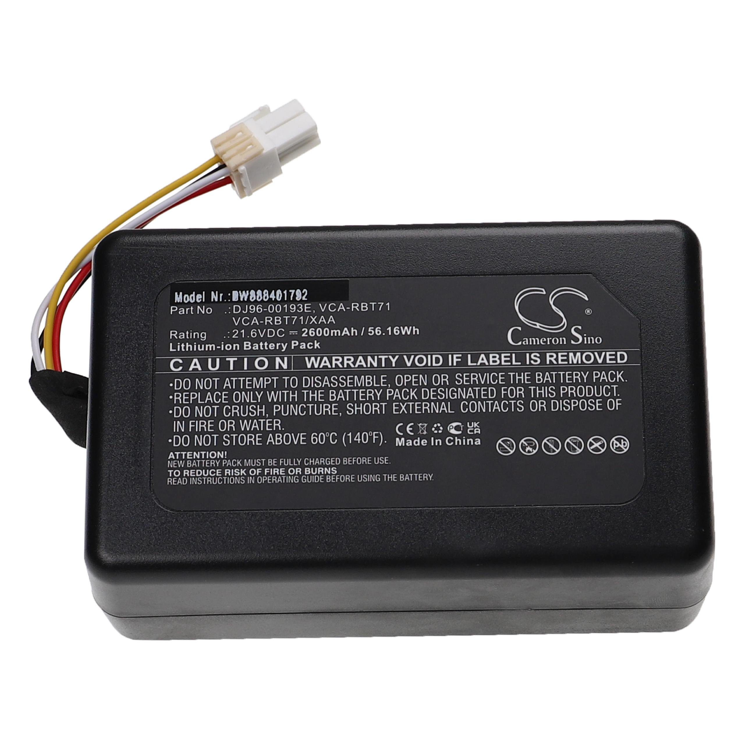 vhbw Ersatz für Samsung DJ96-00193E, VCA-RBT71, VCA-RBT71/XAA für Saugroboter (2600mAh, 21,6V ...