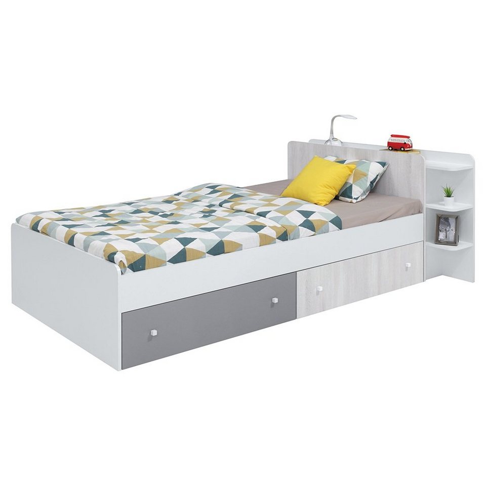 Lomadox Funktionsbett Collins 133 120x200 Cm 2 Bettschubladen Inkl