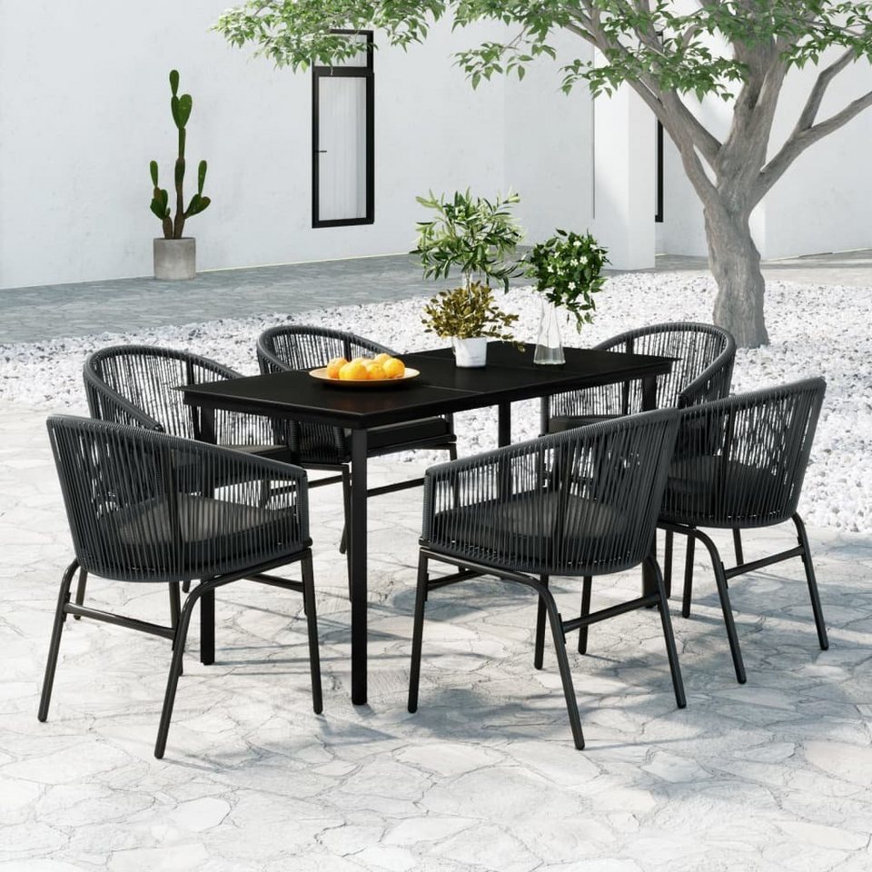 Dotmall Garten Essgruppe Sitzgruppe 7 Tlg 6 Sessel Tisch 140 X 70
