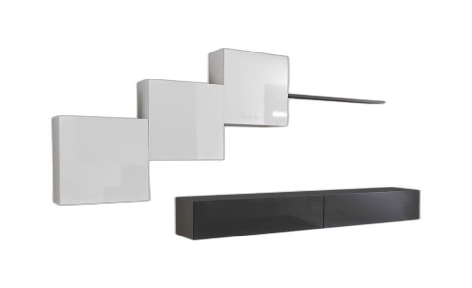 Xlmoebel Wohnzimmer Set Moderne Graue Wohnkombination Tv Ablage