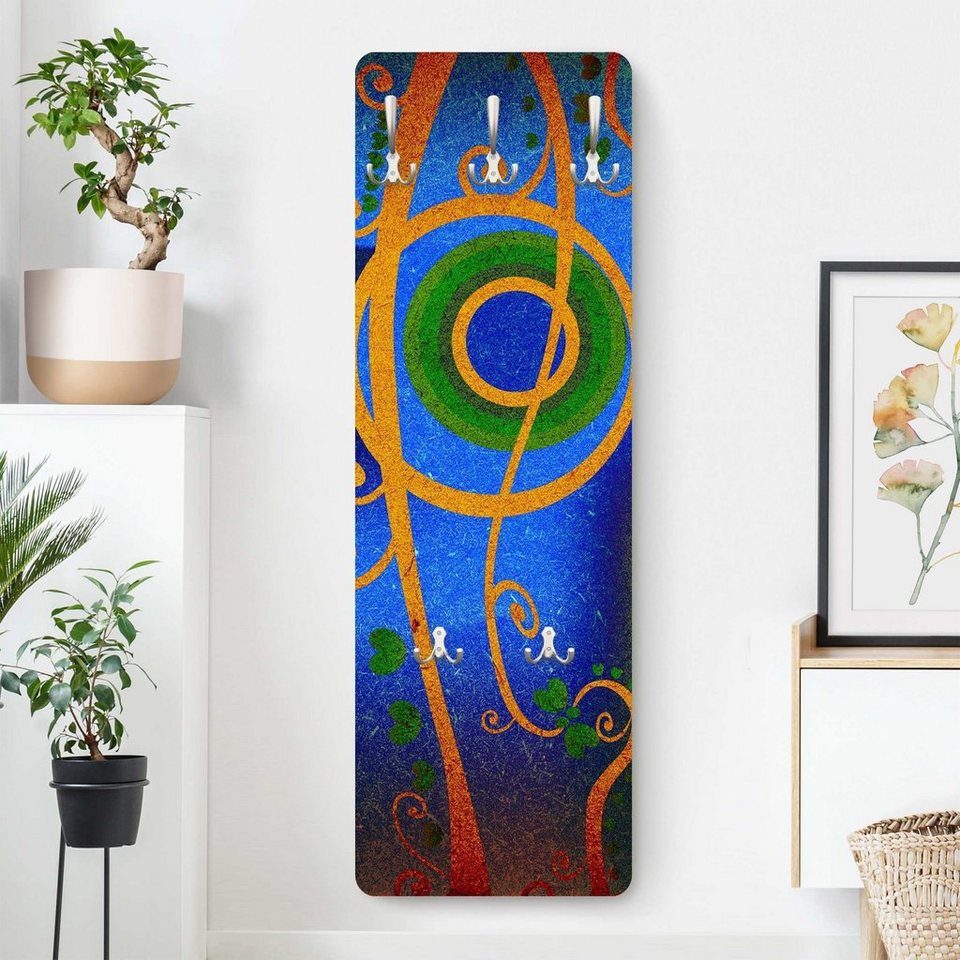 Bilderdepot24 Garderobenpaneel Blau Abstrakt Kunst Expression Design