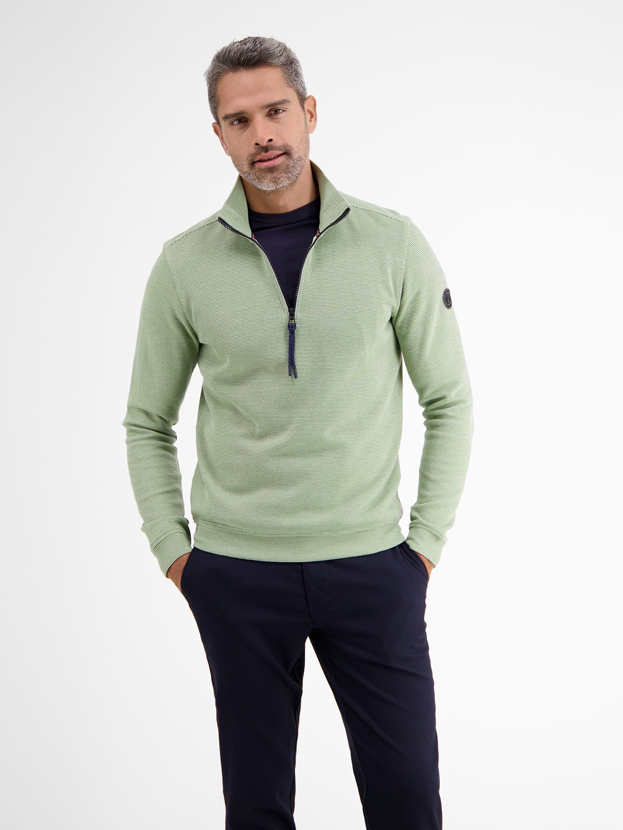 LERROS Sweatshirt LERROS Sweat-Troyer in Ripp-Qualität