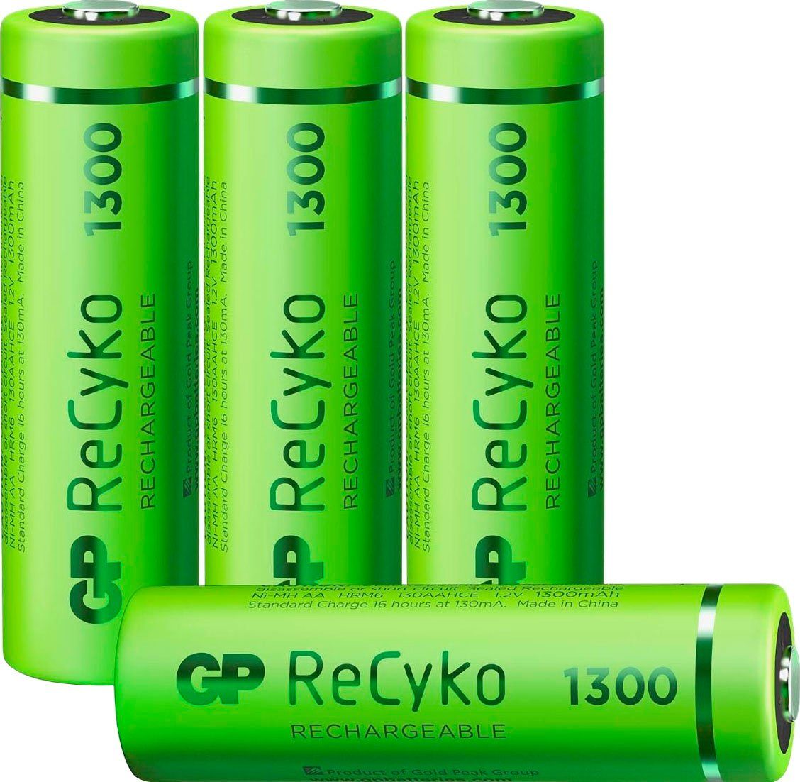 GP Batteries »AA Akku GP NiMH 1300 mAh ReCyko 1,2V 4 Stück« Akku AA ...