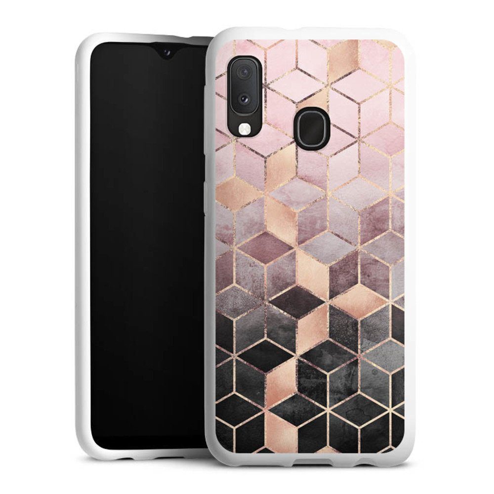 Deindesign Handyhülle Pink Grey Gradient Cubes Glitter Look Samsung