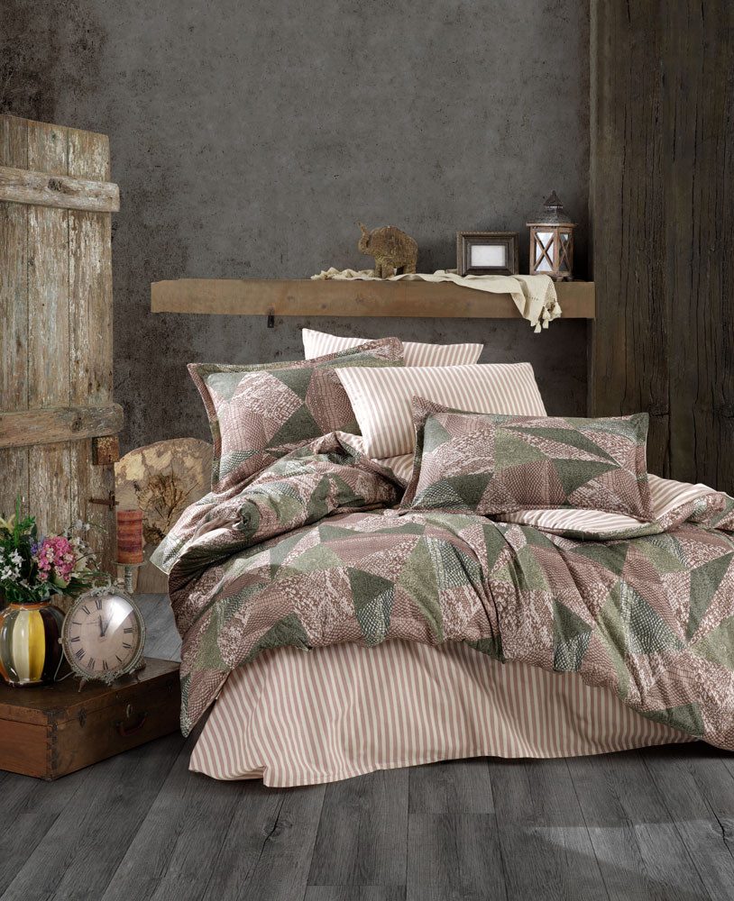 ROLFNERS Bettwäsche 200x200 cm Bettgarnitur Bettbezug Baumwolle 5 tlg, Baumwolle, Bettwäsche ...