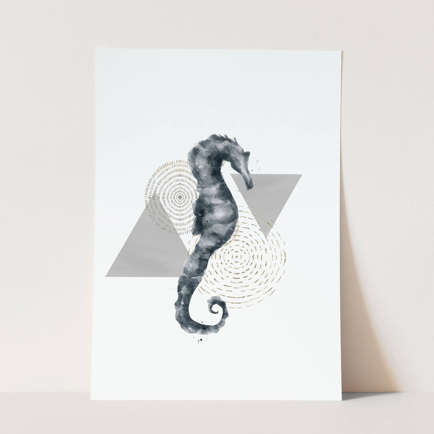 Sinus Art Wandbild Wandbild Seepferdchen Wasserfarben Modern Exklusives