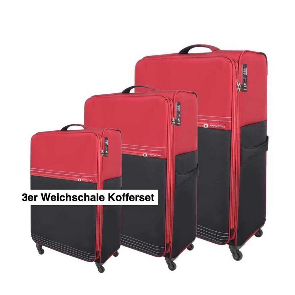 Newcom Trolleyset Design Kofferset Stoffkoffer Weichschalenkoffer Set
