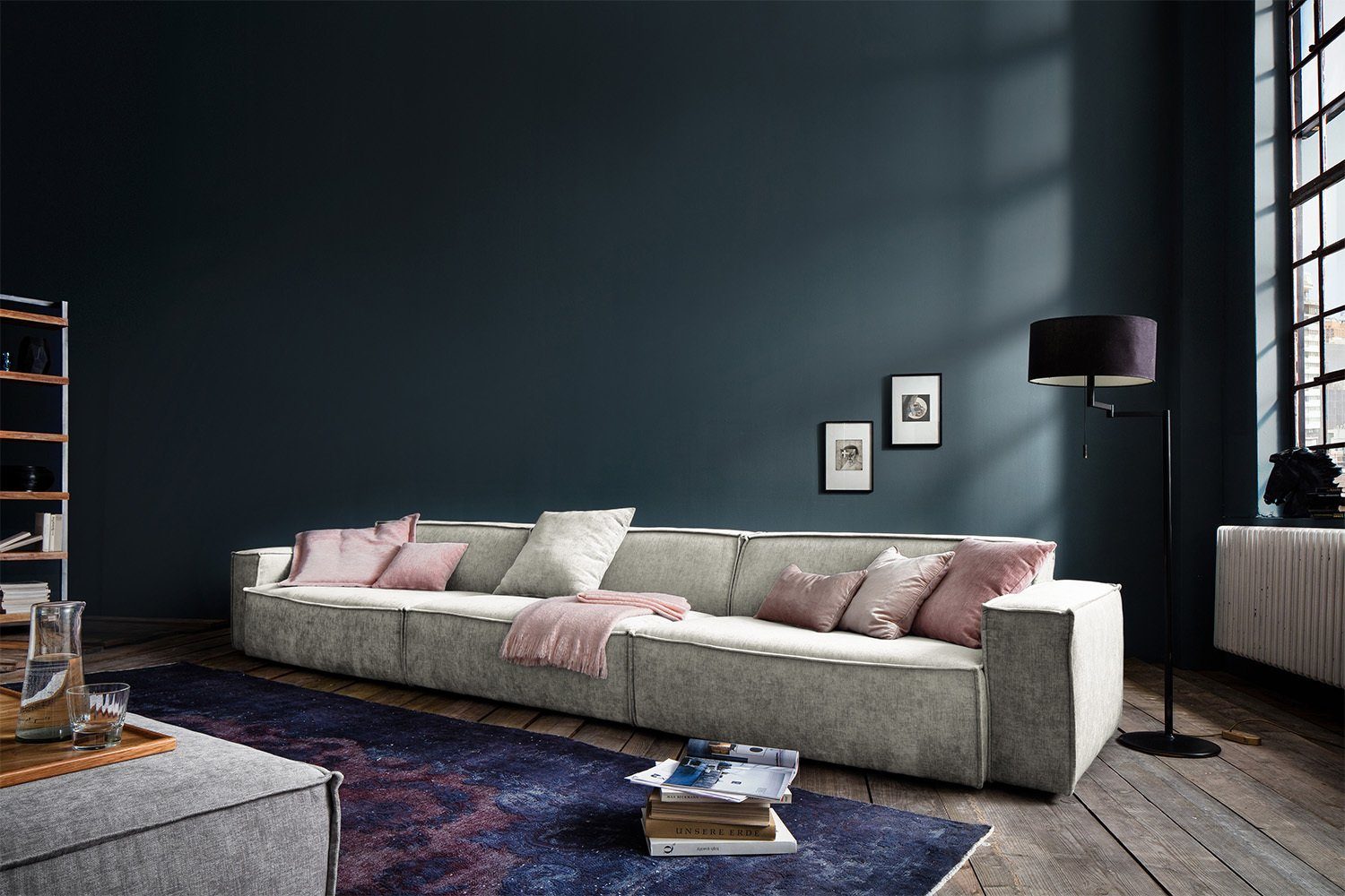 KAWOLA Sofa SAMU, Riesensofa Stoff verschiedene Farben, ergonomisch ...