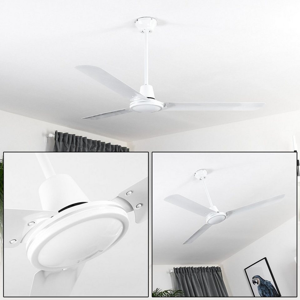 Hofstein Deckenventilator Aldeno Deckenventilator Aus Metall In Weiß