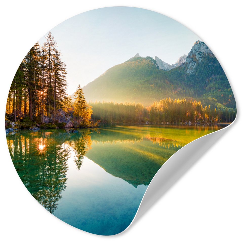 Muchowow Wandsticker See Wald Berge Natur Sonne Landschaft 1