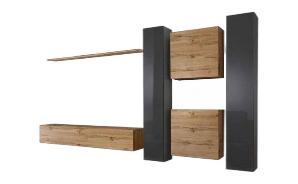 Xlmoebel Wohnwand Braunes Wohnwand Designer Sideboard Zeitgemäßer Tv