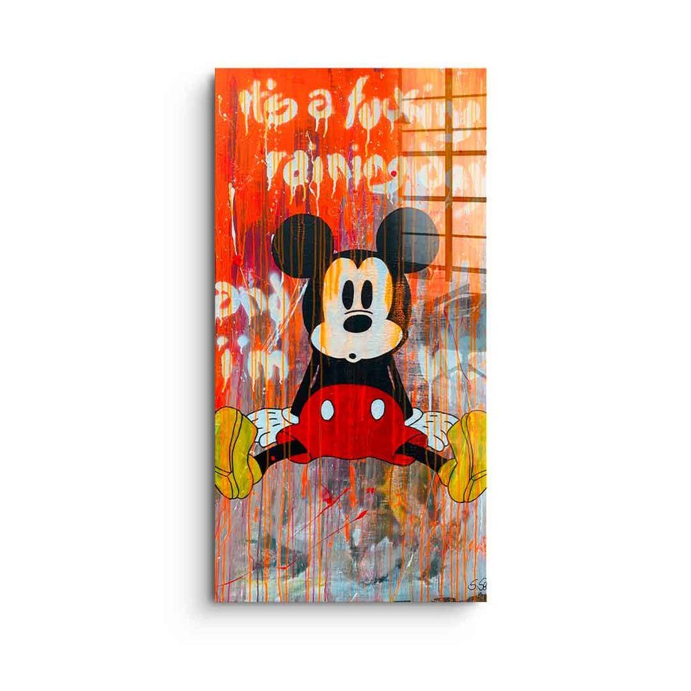 Dotcomcanvas® Acrylglasbild Raining Day Acrylglas Micky Maus