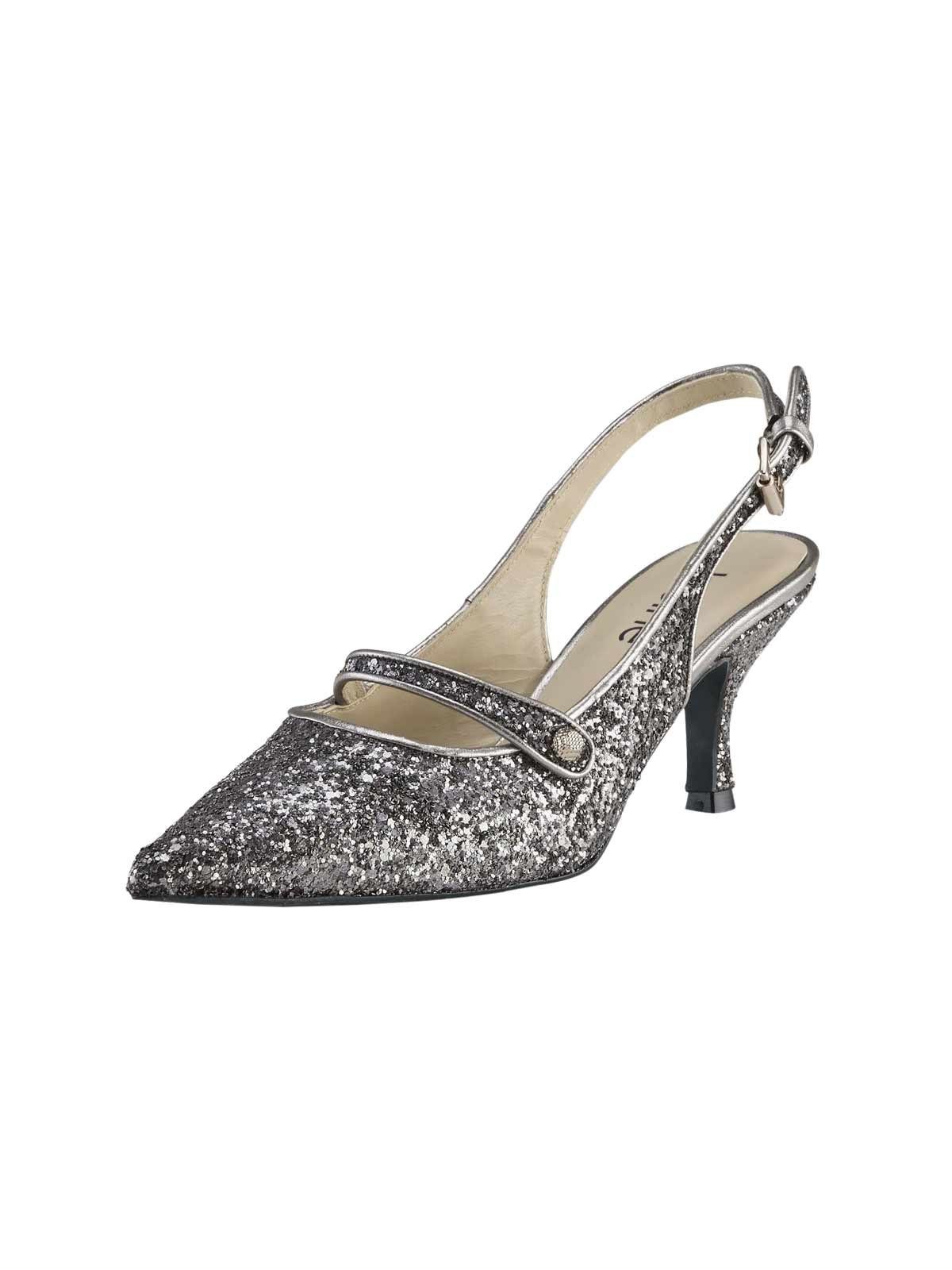 heine Heine Damen Slingpumps, anthrazit-silber Pumps