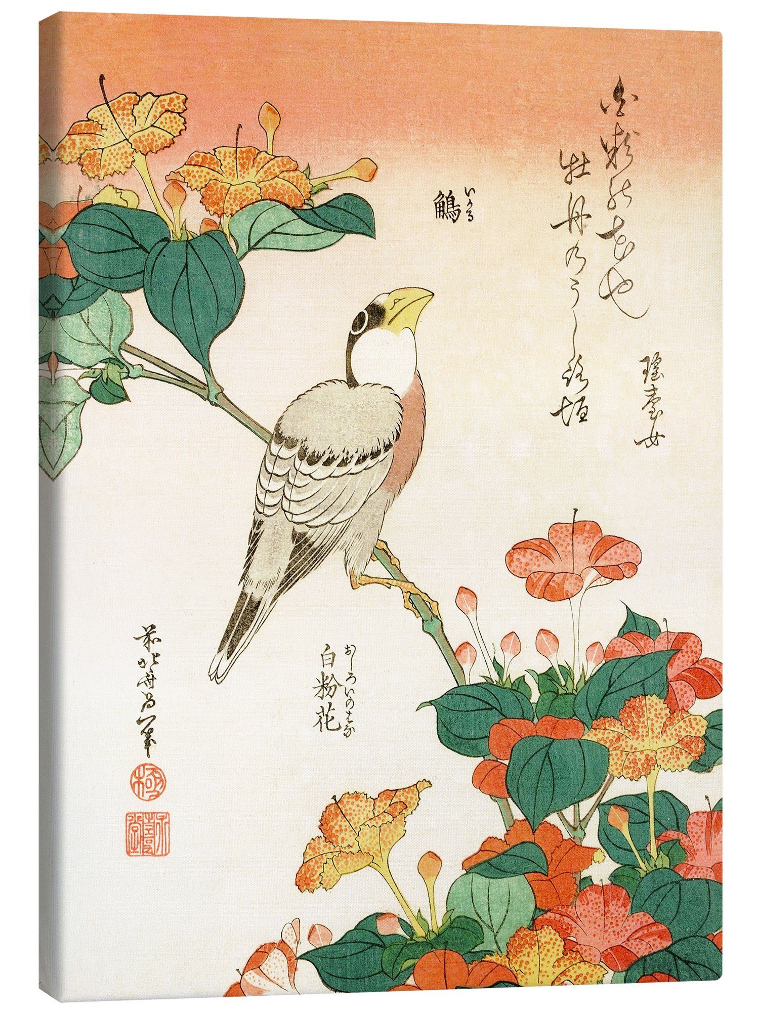 Posterlounge Leinwandbild Katsushika Hokusai Mirabilis Jalapa Und