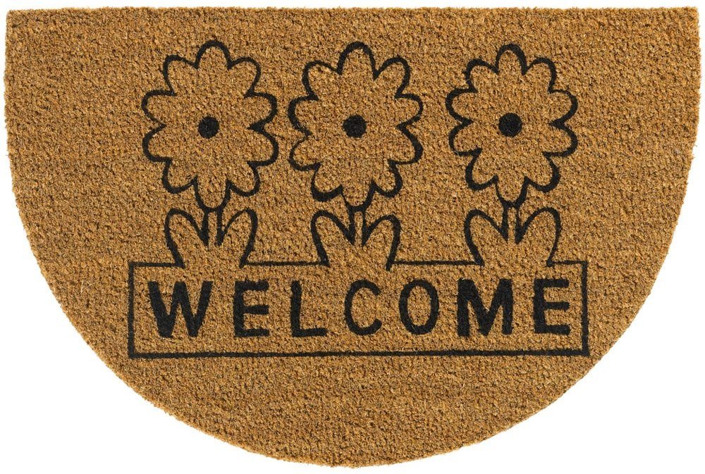 Fußmatte Kokosmatte Welcome Spruch Blumen Als Aussen Sauberlaufmatte