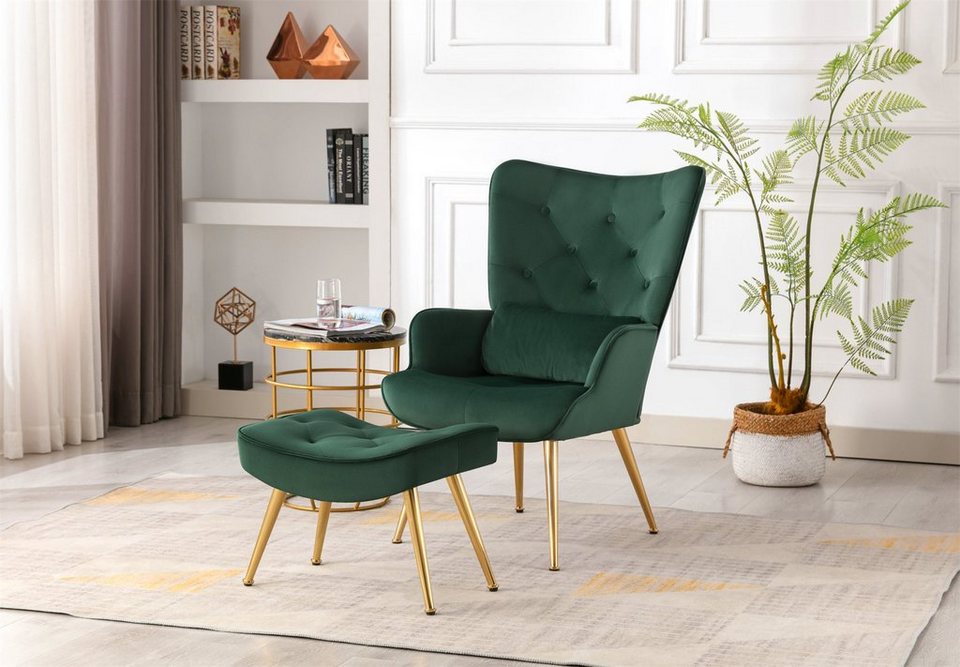 HomeMiYN Ohrensessel Ohrensessel Relaxsessel mit Hocker Taillenkissen ... HomeMiYN Ohrensessel Ohrensessel Relaxsessel mit Hocker Taillenkissen ...