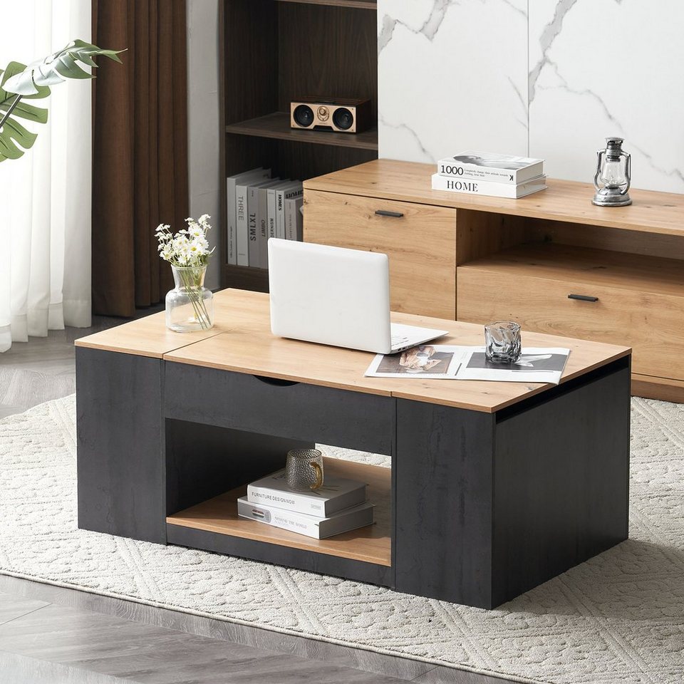 Sweiko Couchtisch Beistelltisch Mit Liftfunktion Sofatisch Großer