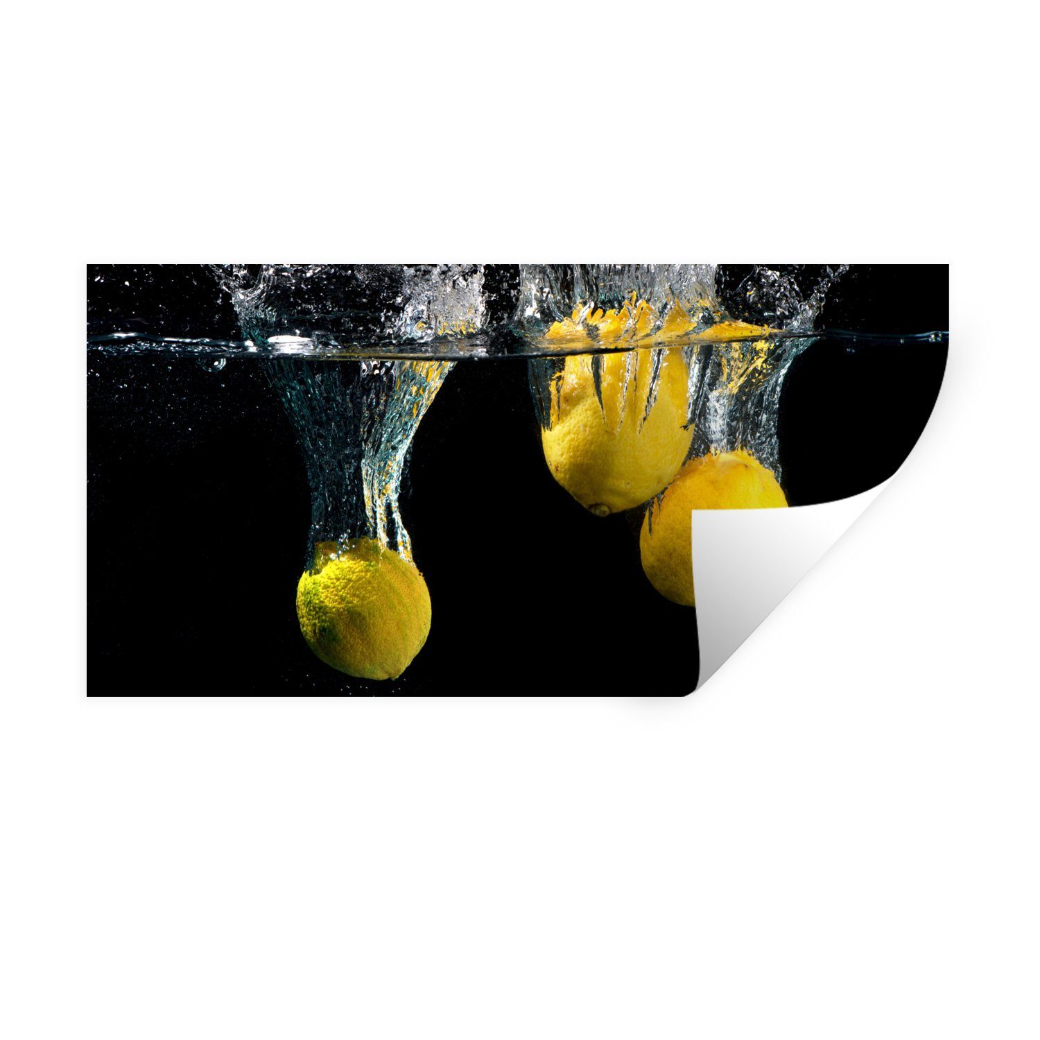 Muchowow Wandsticker Zitrone Frucht Stilleben Wasser Gelb 1 St