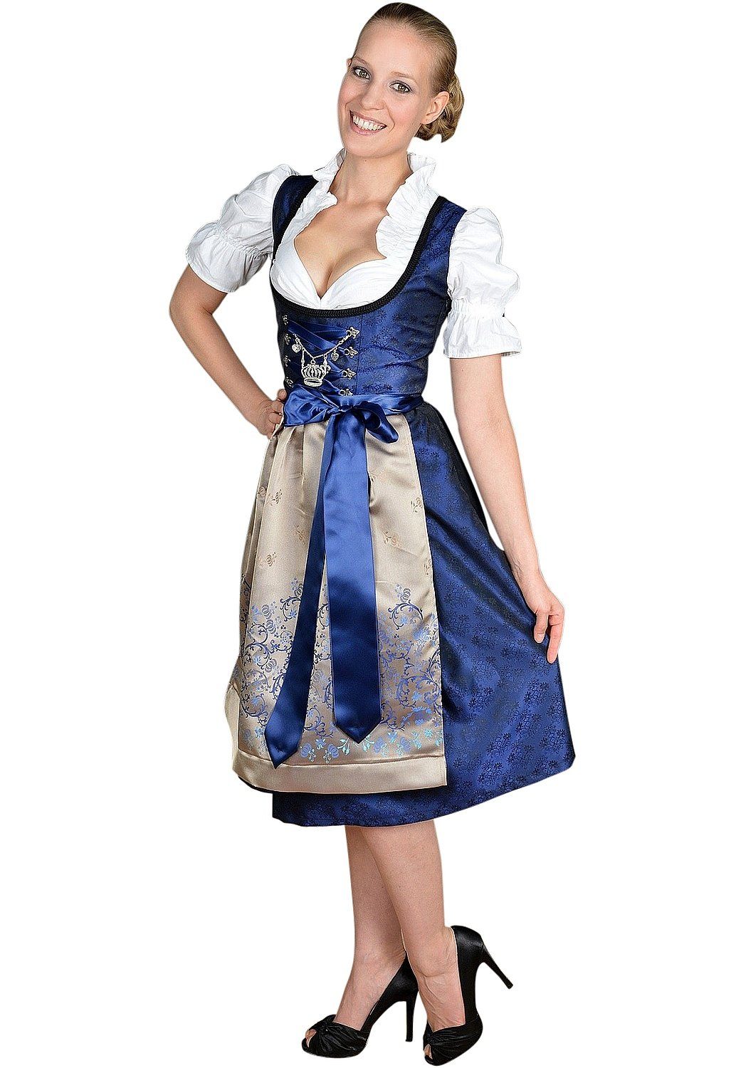 Edelnice Dirndl Royalblau, Trachtenkleid