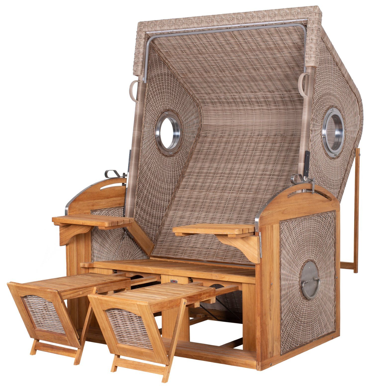 deVries PURE® Strandkorb Sailor XL - PE white kubu - Dessin 249, BxTxH ...