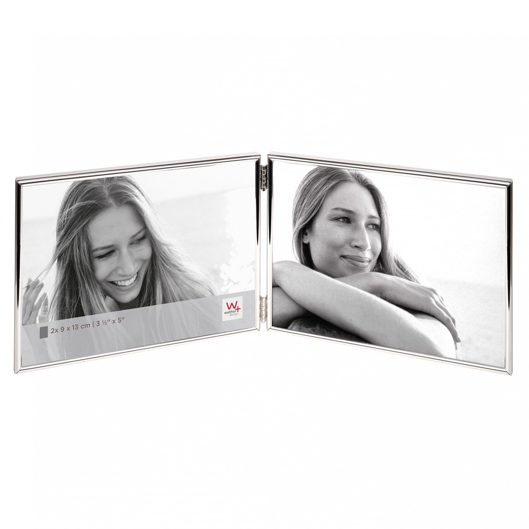 Walther Design Bilderrahmen Chloe Portraitr 2X10x15 cm Querformat silber
