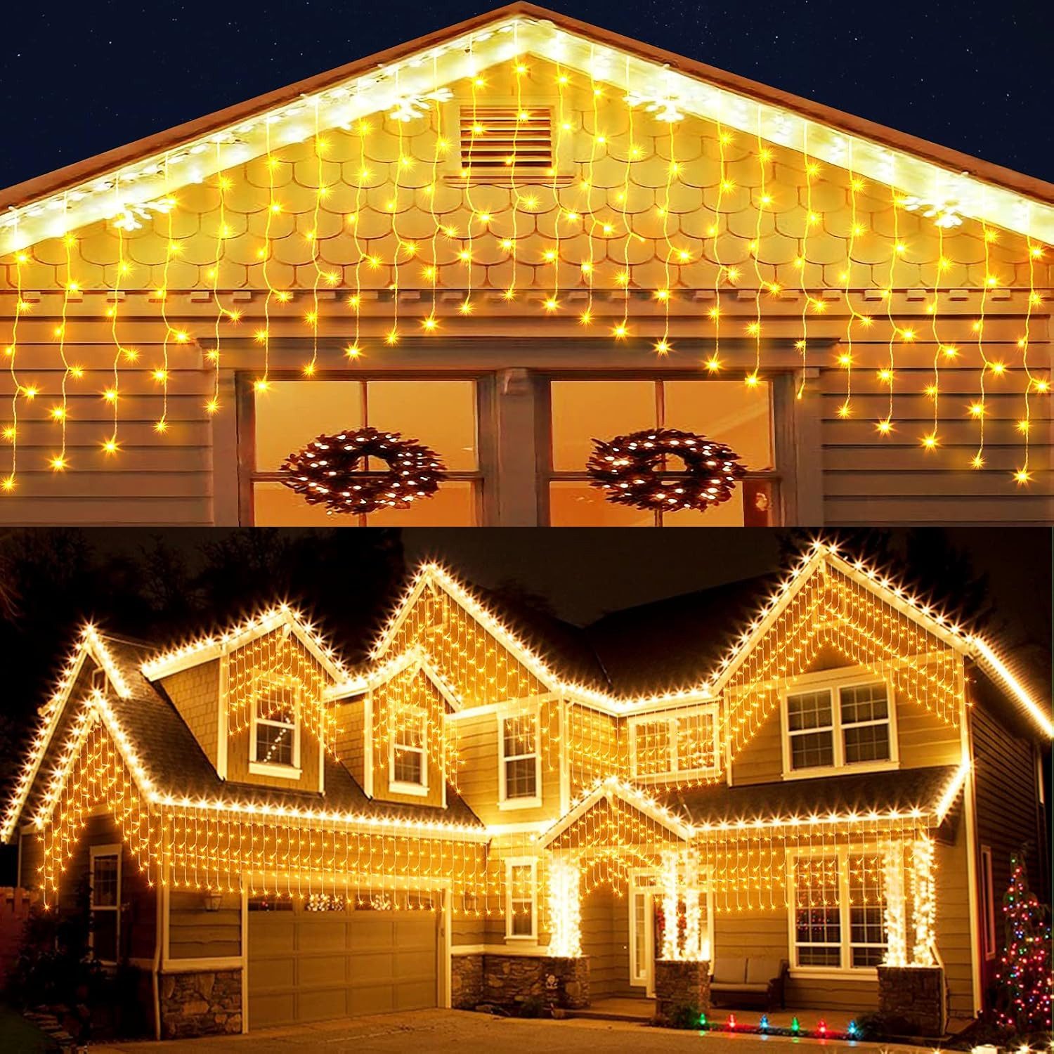 Elegear Led Lichtervorhang 4m Eisregen Lichterkette