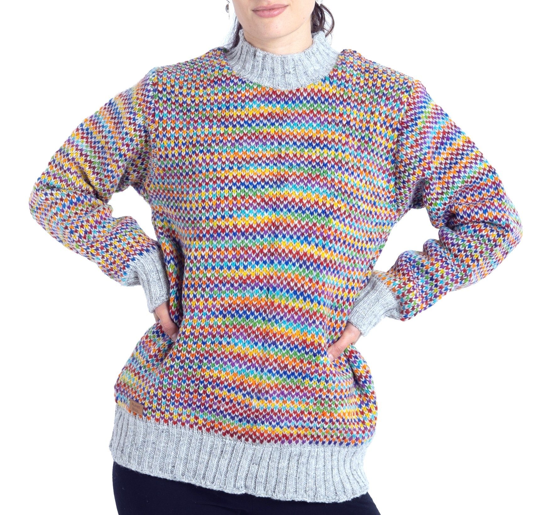 Guru-Shop Longsleeve Dicker Unisex Wollpullover, Wollpulli aus..