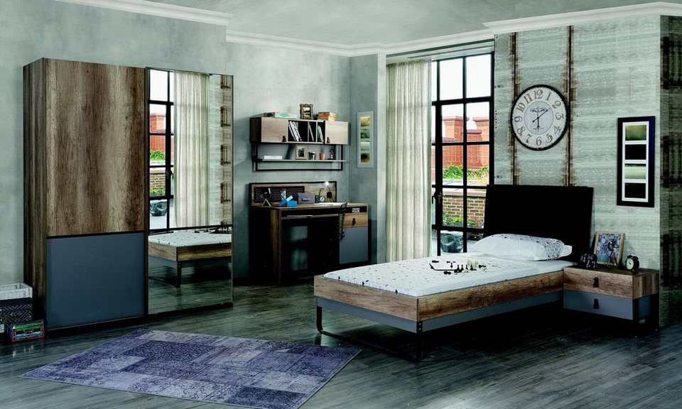 Jvmoebel Jugendzimmer Set Jugendzimmer Set Bett Nachttisch Tisch