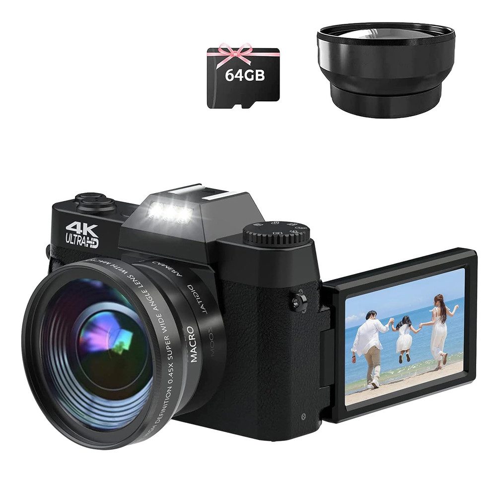 SENDI R10 Kompaktkamera (48 MP, WLAN (Wi-Fi), 4K Digitalkamera 16X Digitalzoom Fotokamera mit ...
