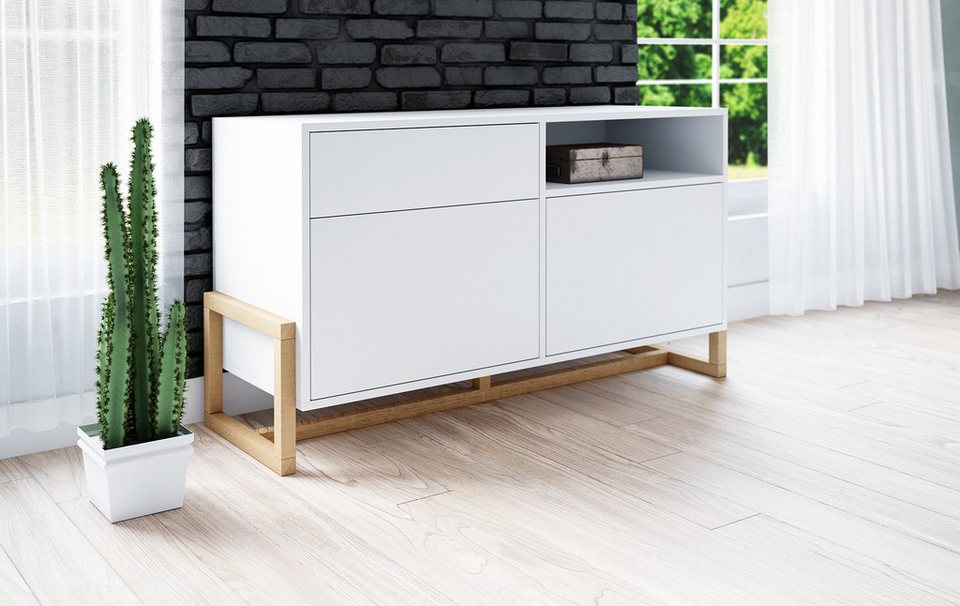 Vivente Möbel Sideboard Oslo Weissbuche Breite 120 Cm