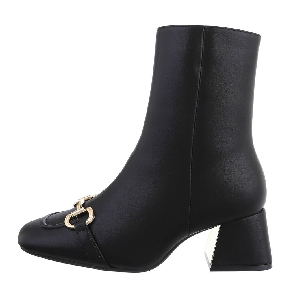 Ital Design Damen Abendschuhe Elegant Stiefelette Blockabsatz