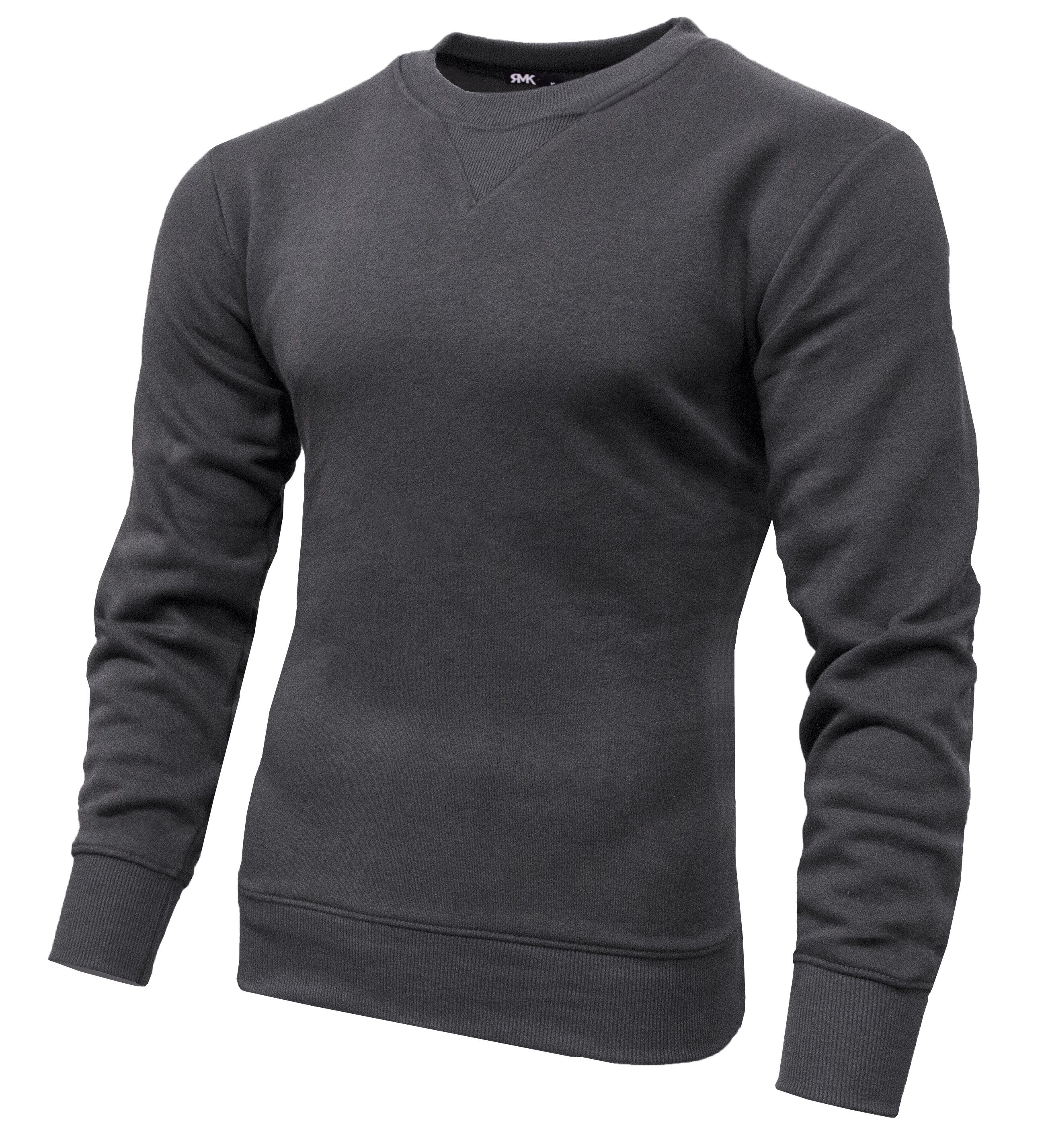 Rmk Rundhalspullover Herren Pullover Langarmshirt Basic Uni Sweatshirt