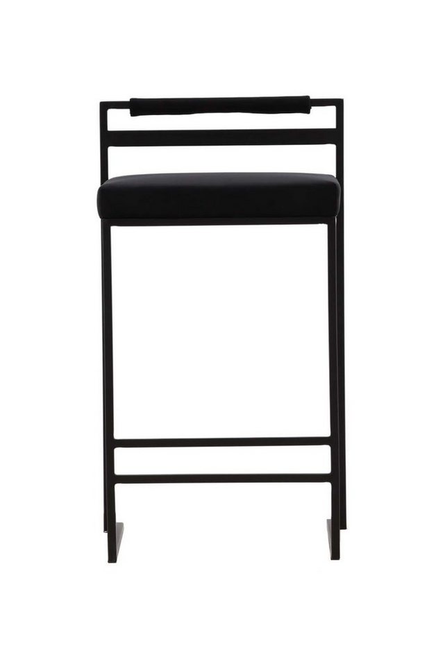 Ebuy24 Barhocker 2er Set Opelika Barhocker Velour Schwarz
