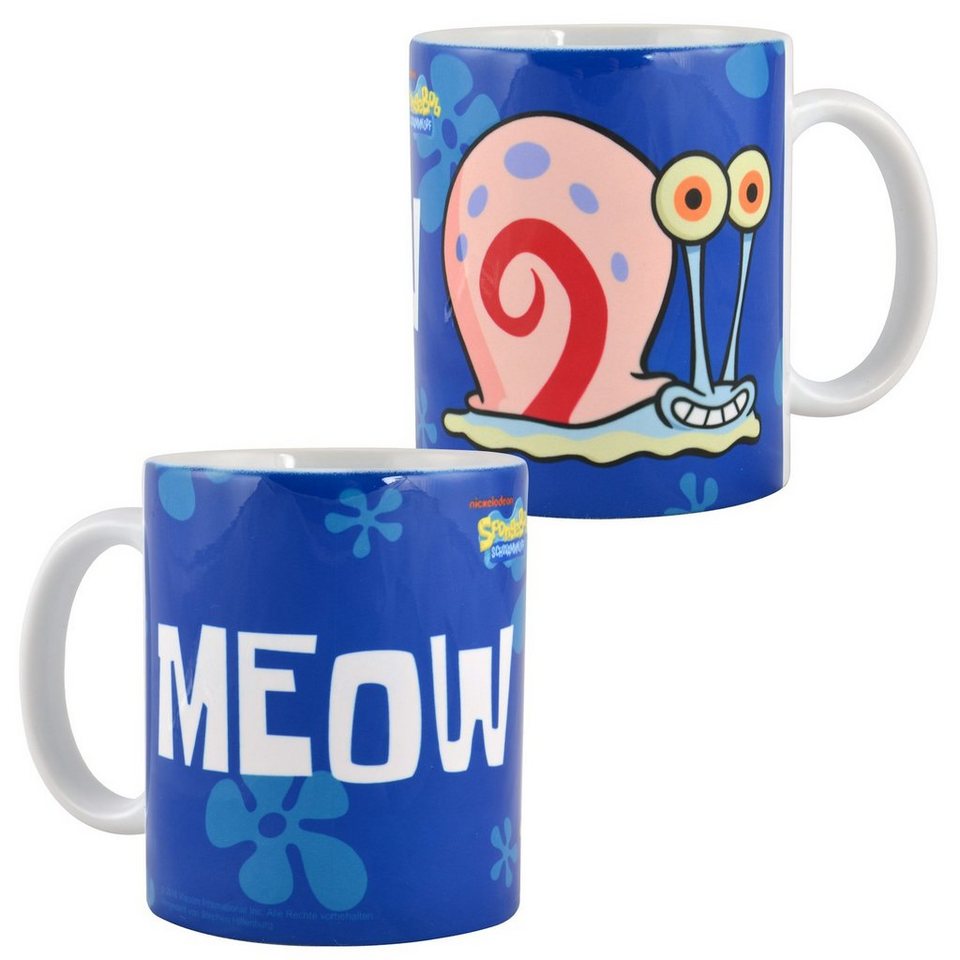 United Labels® Tasse Spongebob Tasse Gary Meow 320 Ml Keramik
