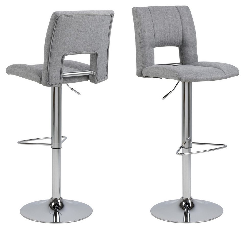 Actona Group Barhocker 2er Set In Grau Polyester Stahl 41