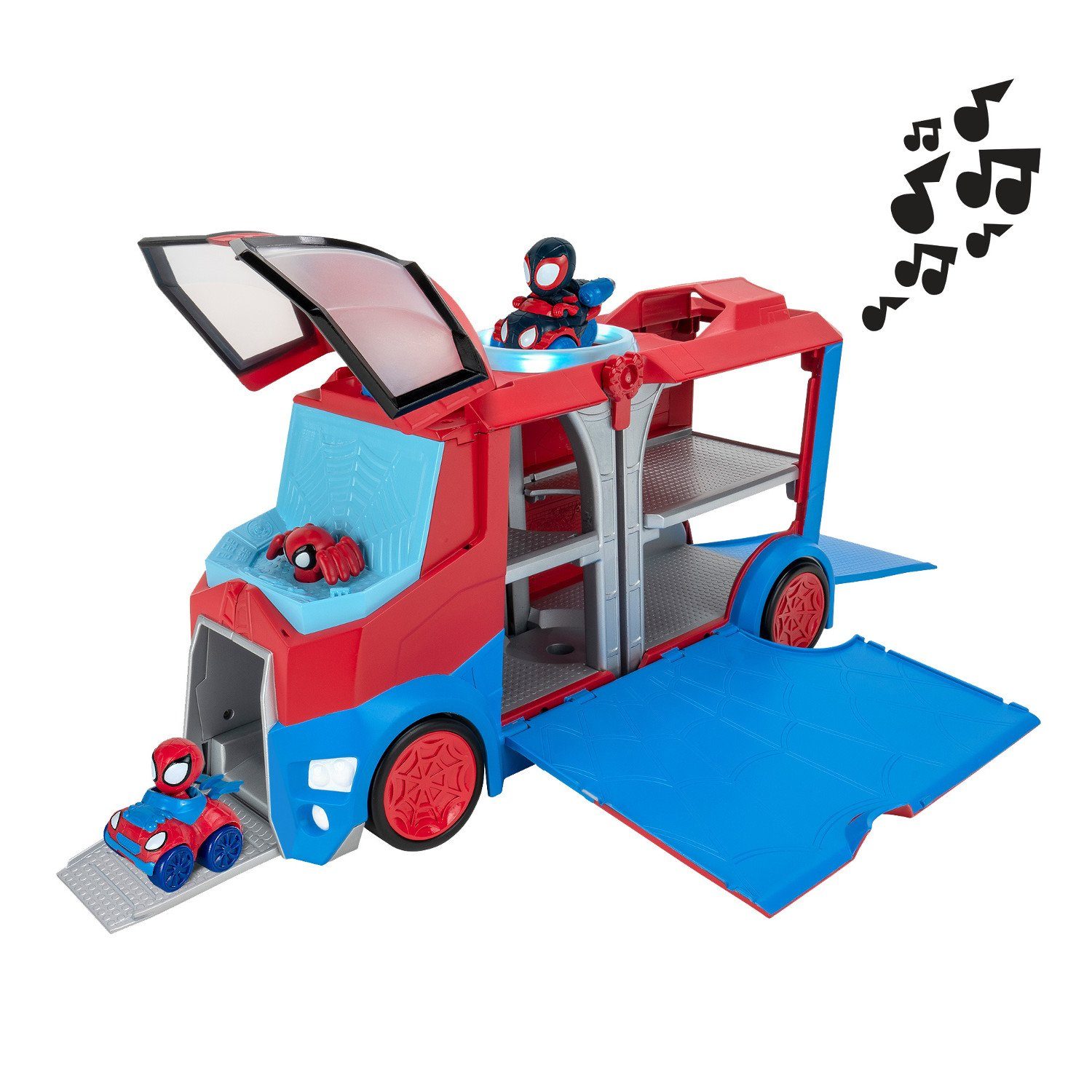 Jazwares Spielzeug-Bus SNF0051, Spidey Web Transporter und 2 Mini-Fahrzeuge