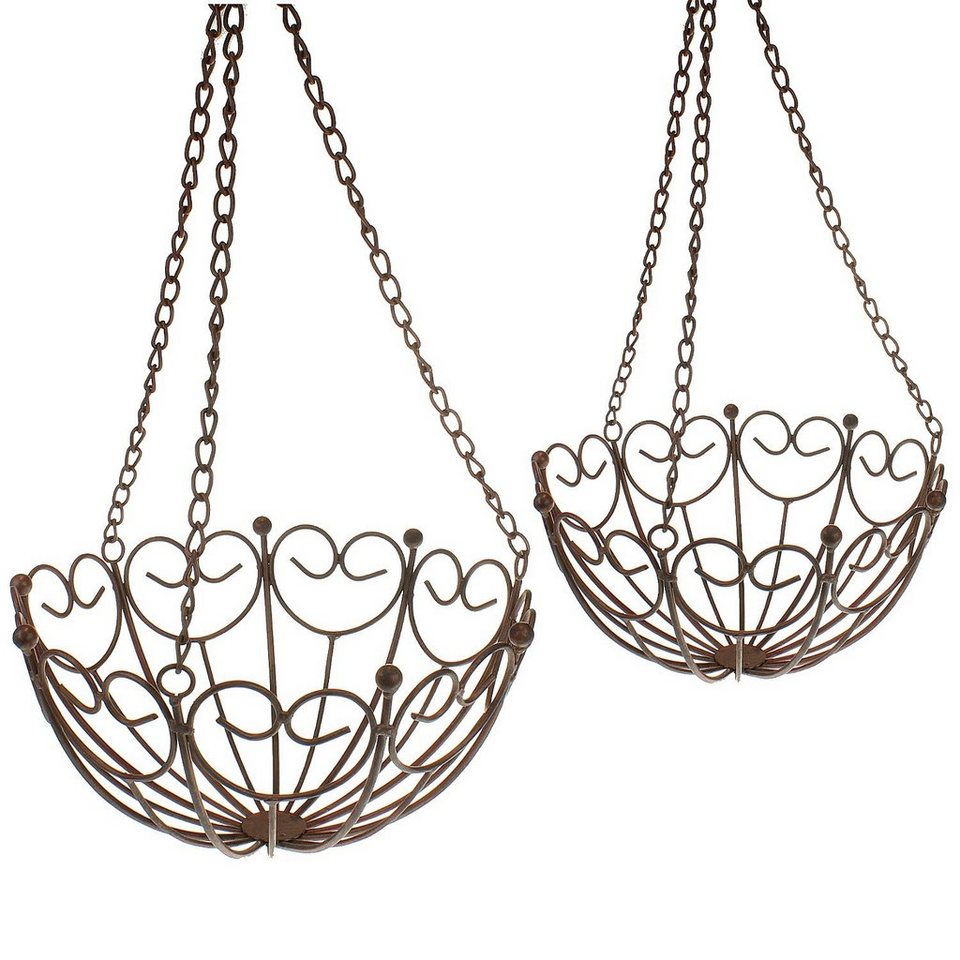 Macosa Home Hängekorb Hängekorb 2er Set Dunkelrost Metall-Korb ... Macosa Home Hängekorb Hängekorb 2er Set Dunkelrost Metall-Korb ...
