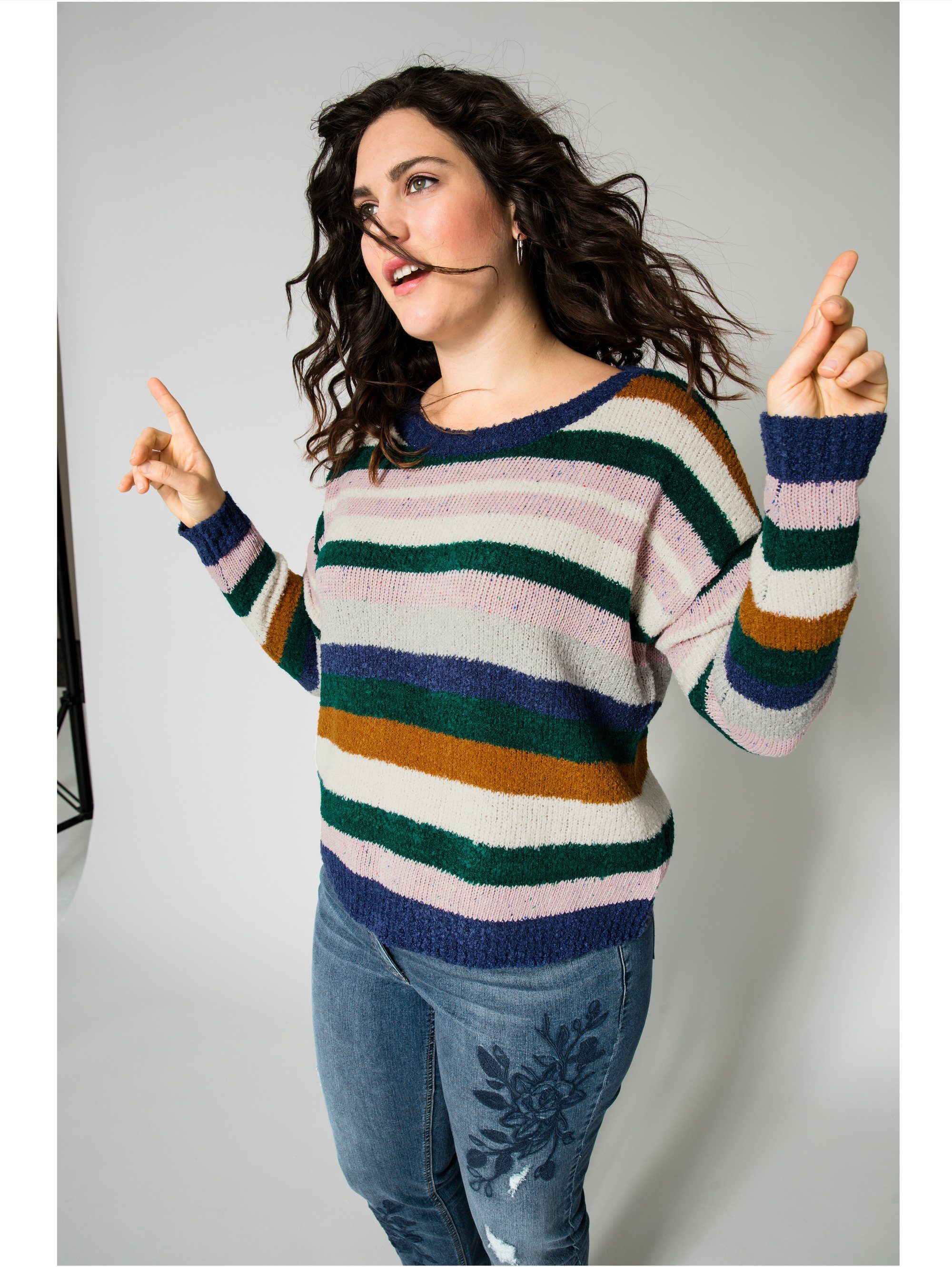Janet And Joyce By Happy Size Pullover Gestreift Otto