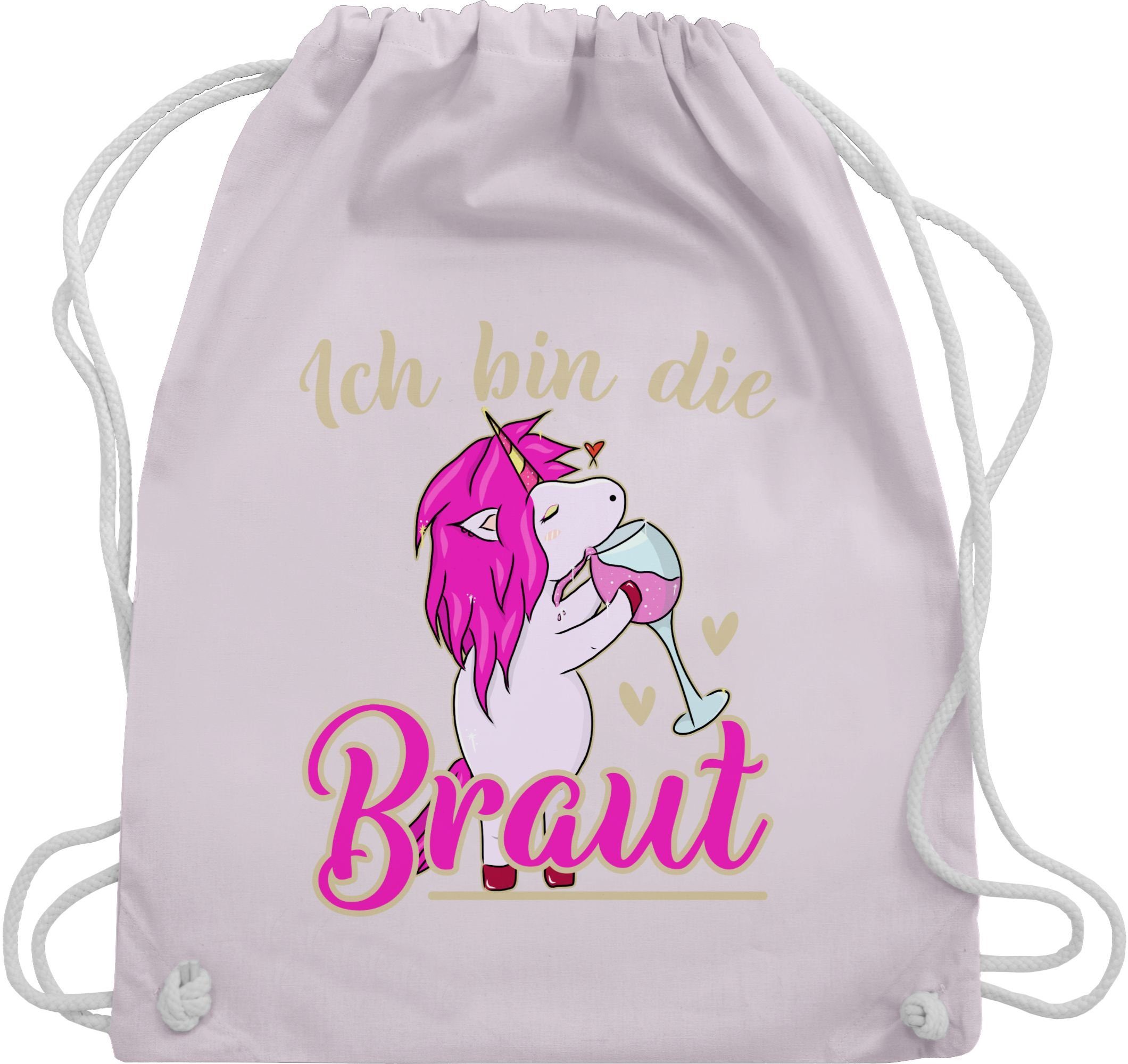 Shirtracer Turnbeutel Ich Bin Die Braut Einhorn Goldfuchsia Jga