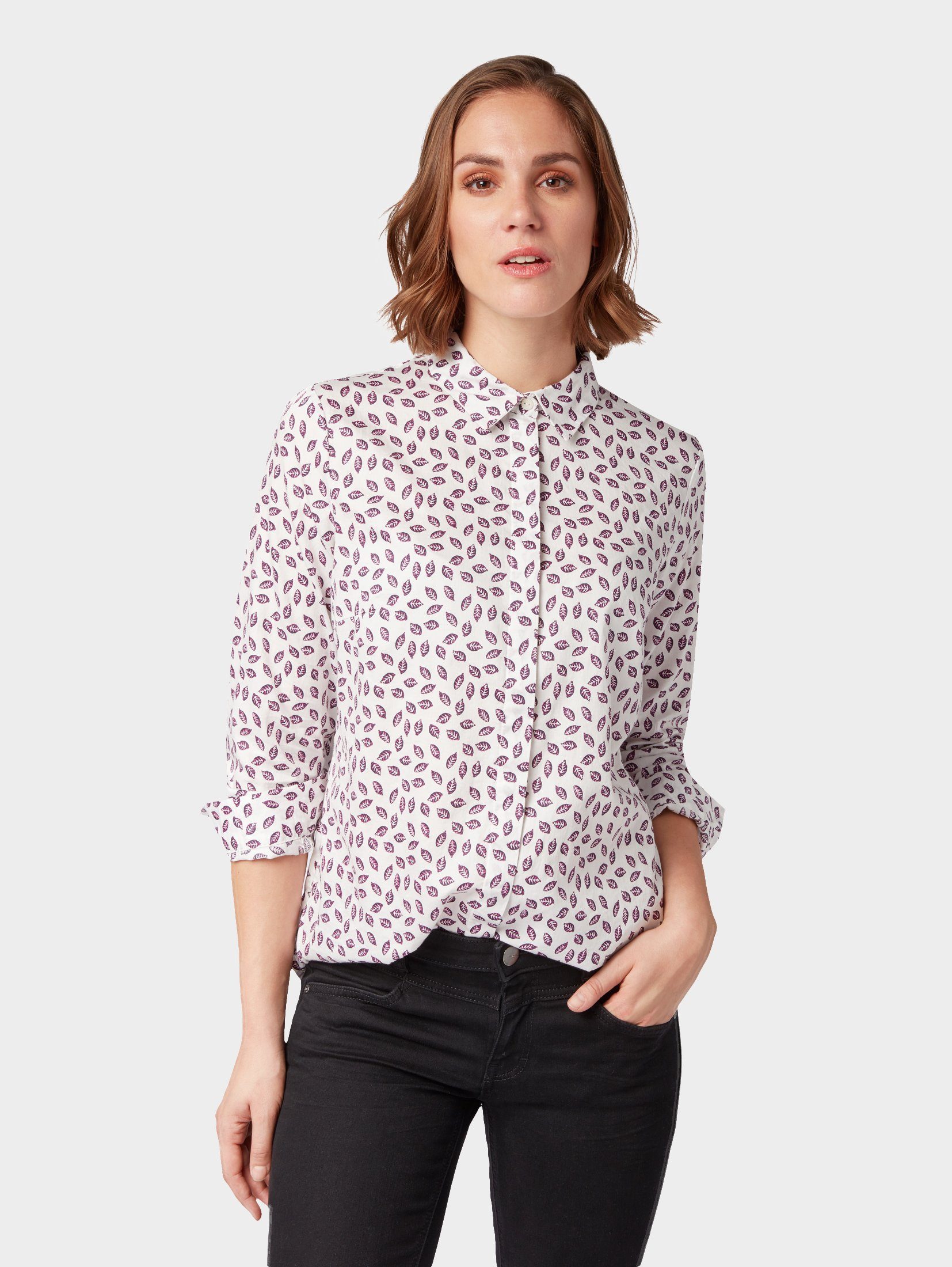 Tom Tailor Langarmbluse Gemusterte Bluse Kaufen Otto