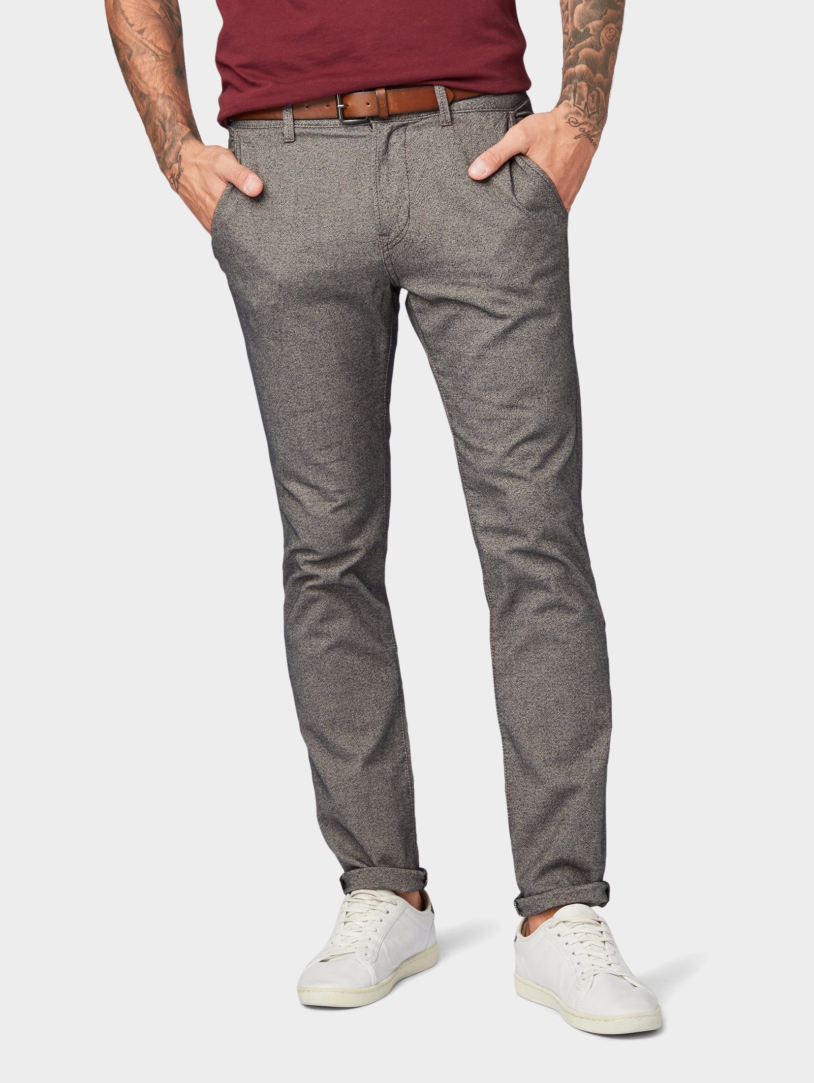 Tom Tailor Denim Chinohose Chino Hose Mit Gürtel« Aus Baumwolle
