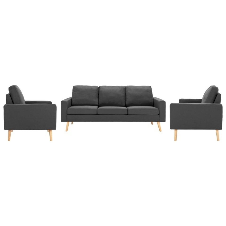 Möbelando Sofa 3003194 Set Set Dreiteilig Aus Stoff In Dunkelgrau