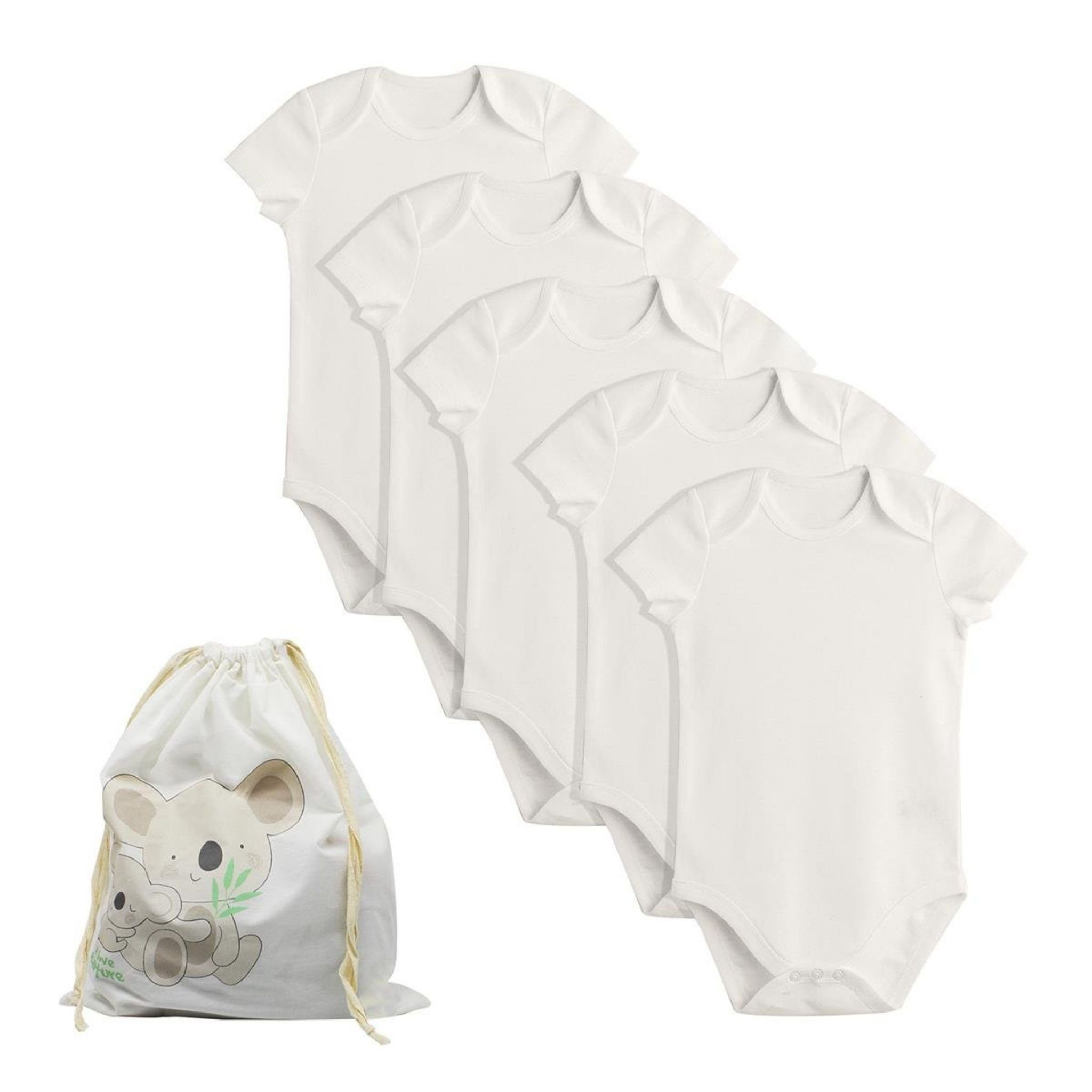 Biorganic Kurzarmbody 5er Pack Für Jungen Und Mädchen Unisex Ecru