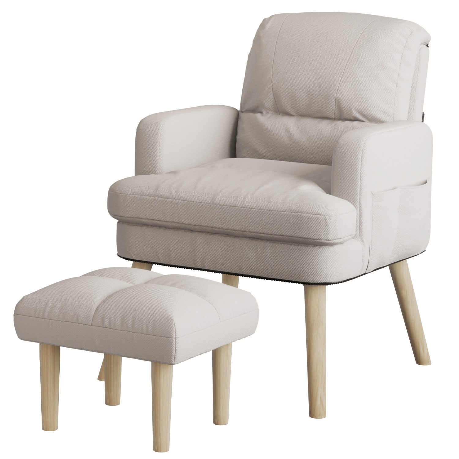Pfctart Sessel Sessel Mit Hocker And Ablage Loungesessel Mit
