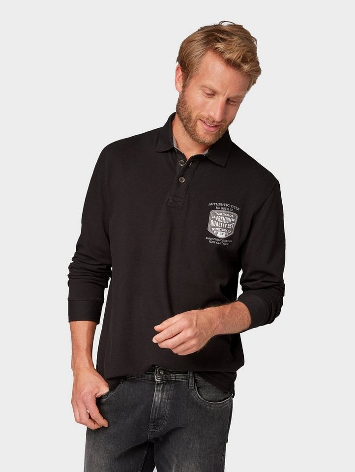 Tom Tailor Langarmshirt Langarm Poloshirt Aus Piqué Online Kaufen Otto