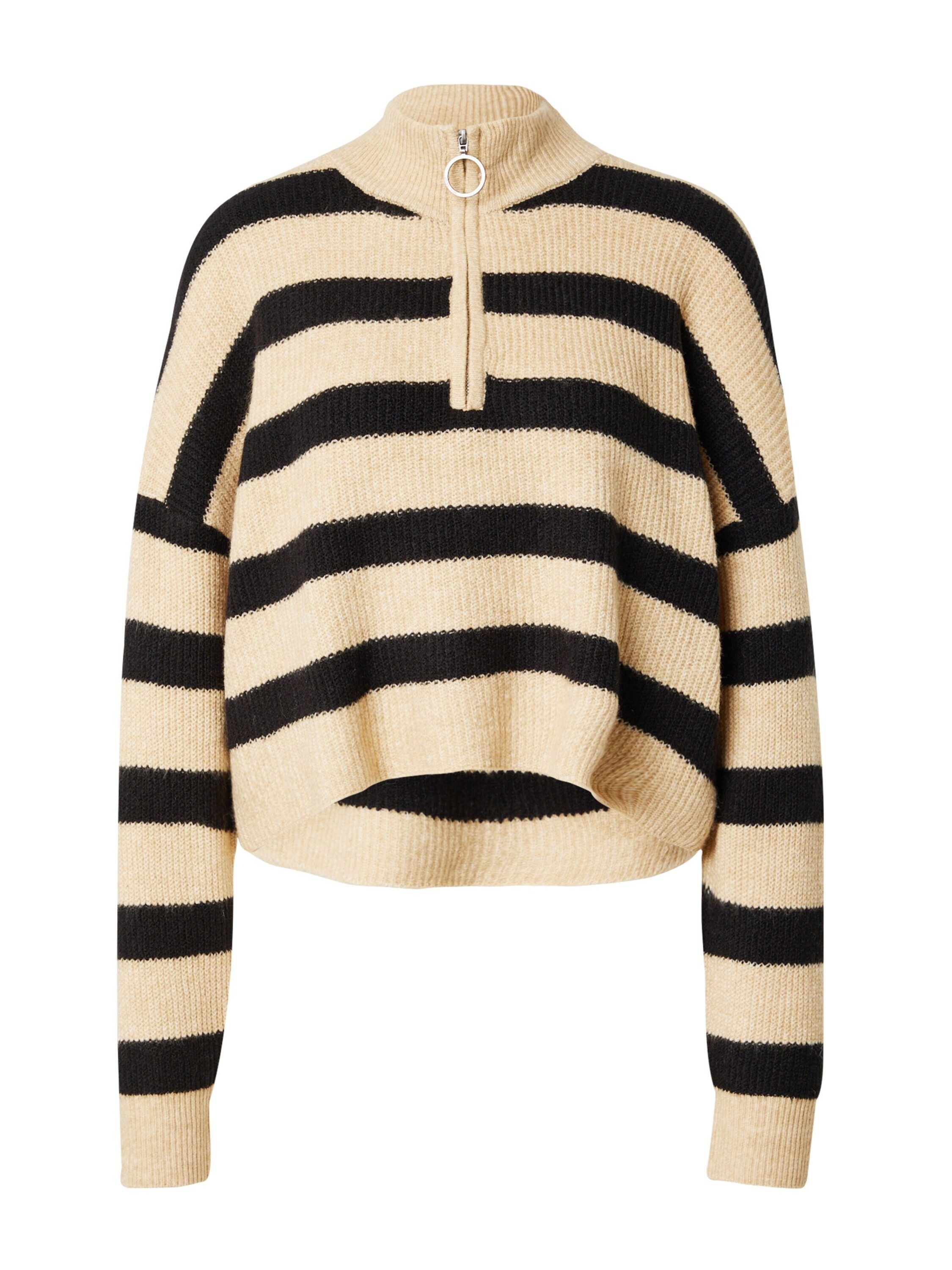 Noisy may Strickpullover Gestreifter Strickpullover mit Zip NMNEWALICE 6449 in Schwarz ...