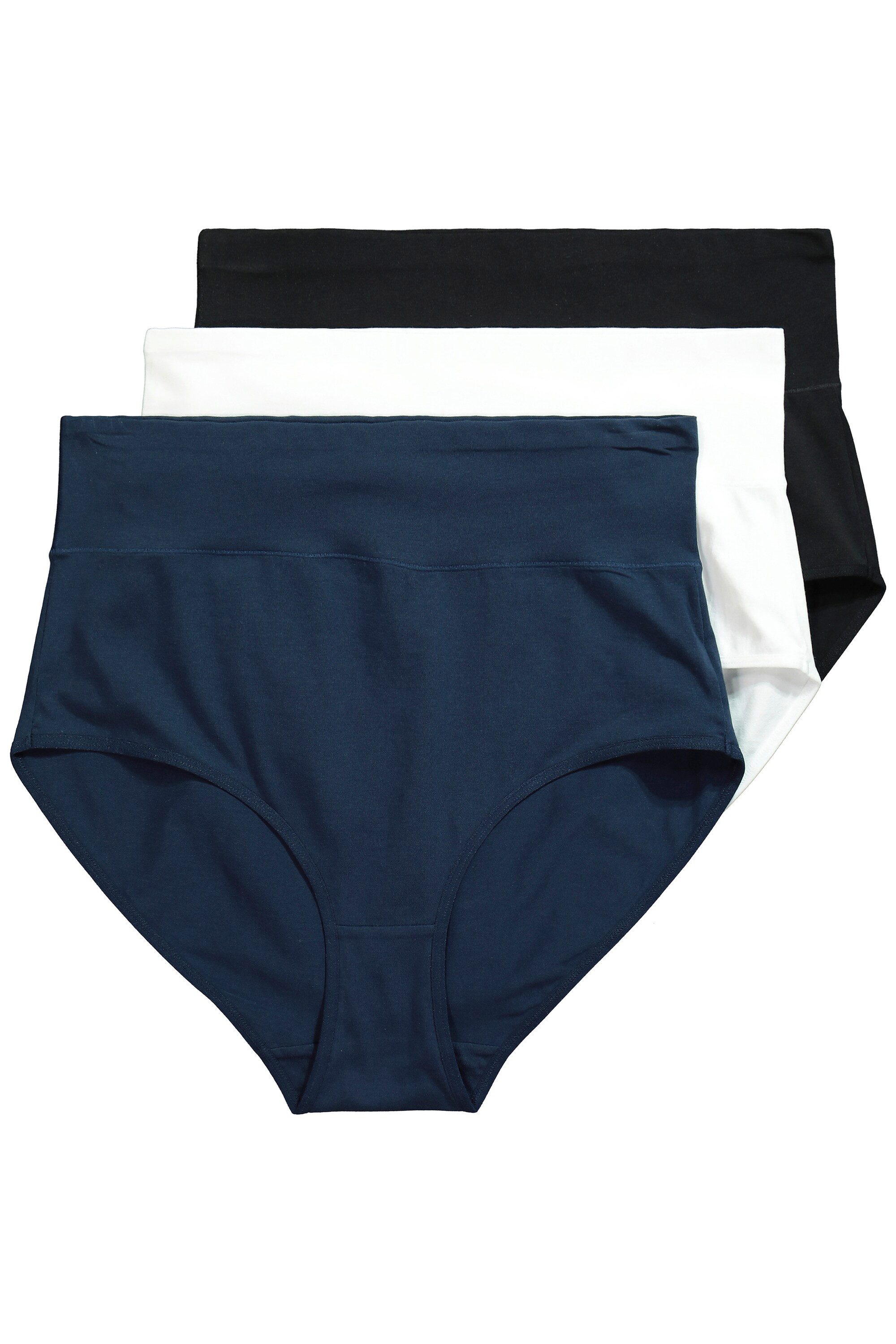 Ulla Popken Slip Maxi Slips 3er Pack Highwaist Breiter Elastikbund