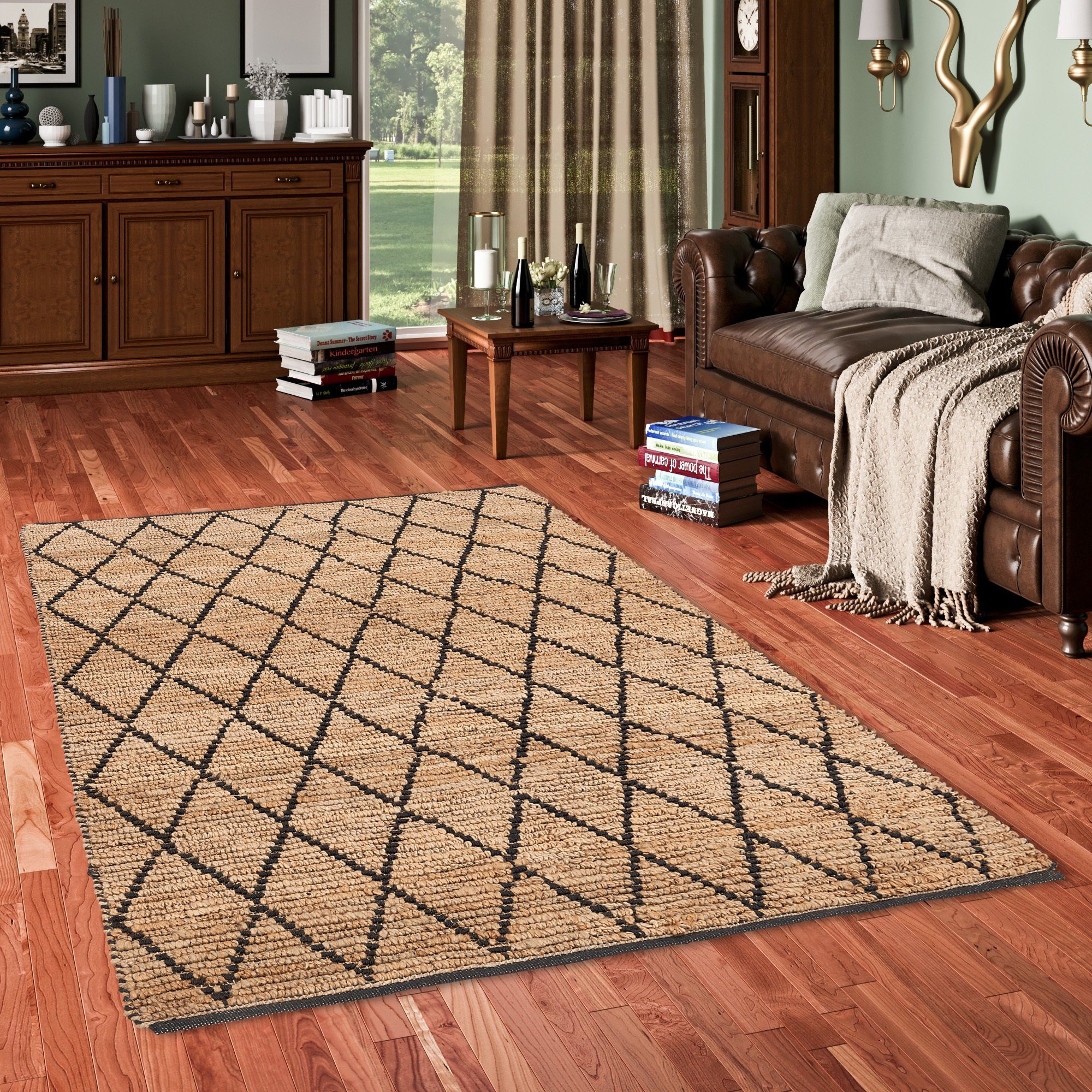 Sisalteppich Naturfaser Teppich Jute Salsa Rauten Pergamon Rechteckig