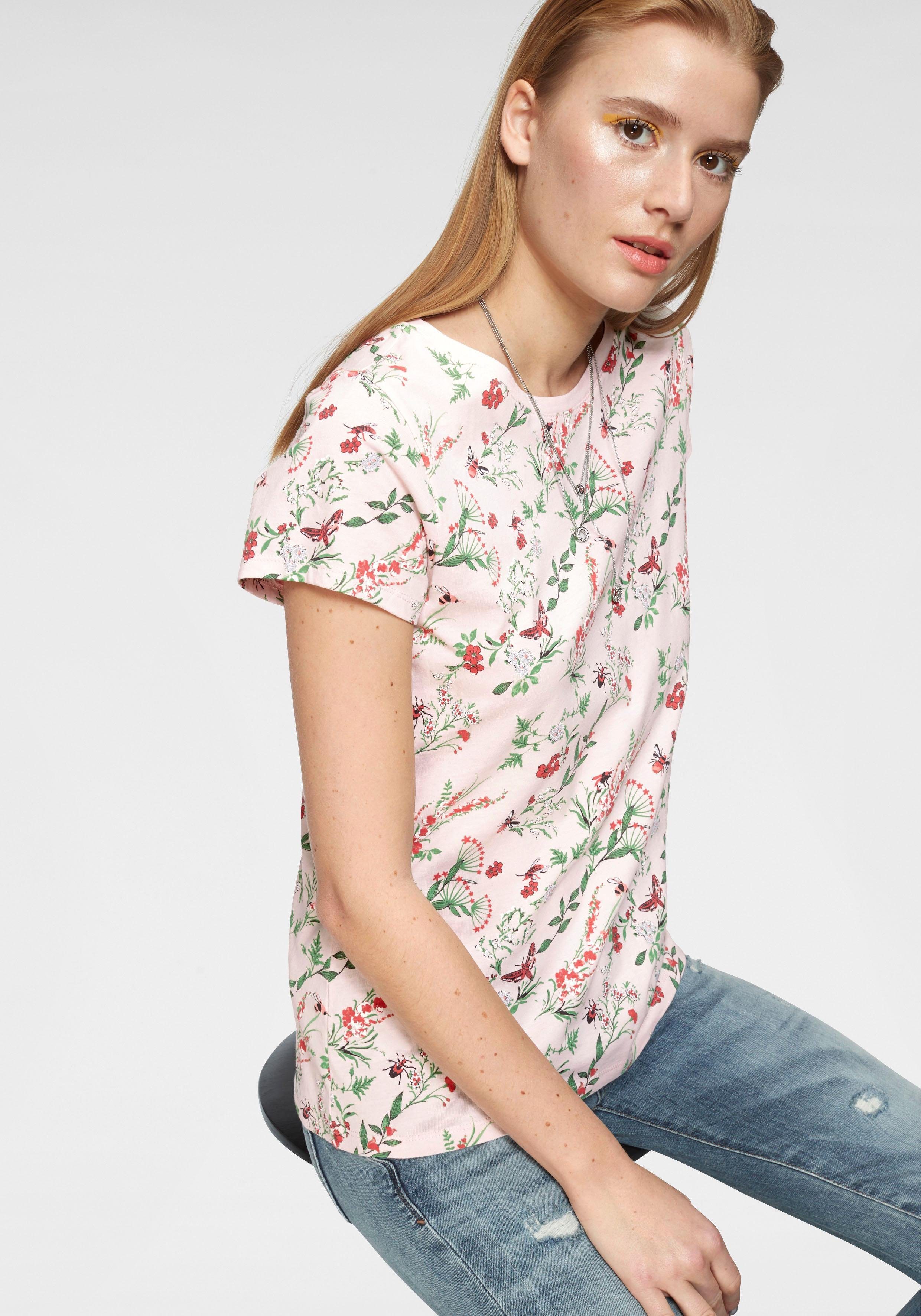 Ajc T Shirt Mit Filigranem Blumendruck Kaufen Otto